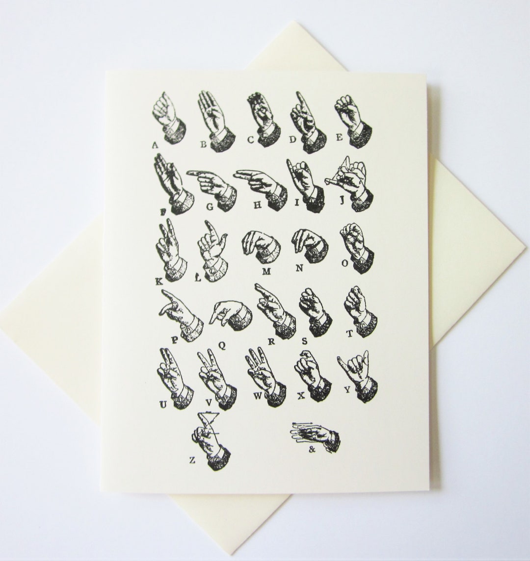 Sign Language Note Cards Stationery Set of 10 Cards - Etsy Australia