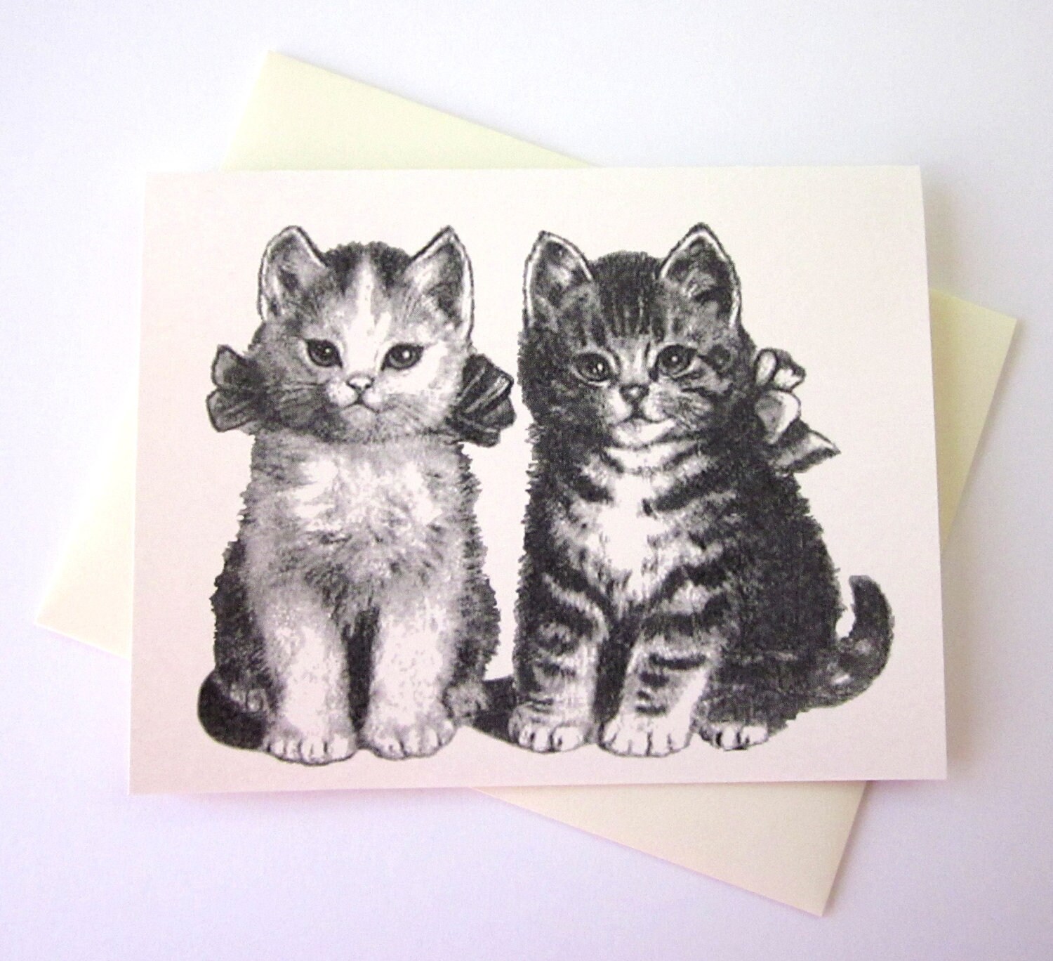 Kittens Cats Note Cards Stationery Set of 10 Cards in White or | Etsy