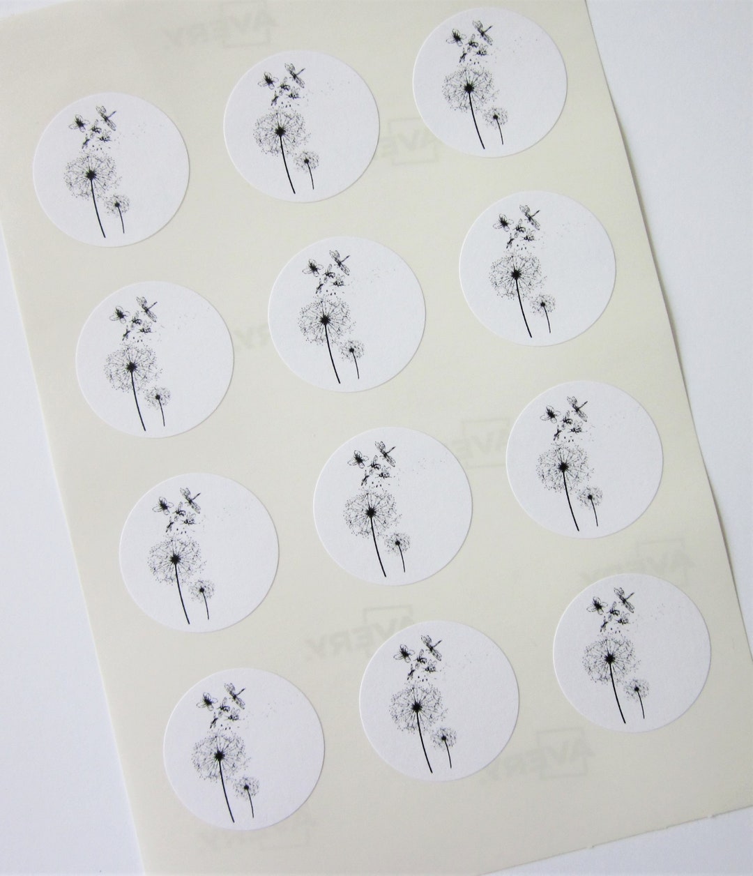 Dandelion Wildflower Flower Stickers One Inch Round Seals - Etsy