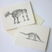 Dinosaur Skeleton Bones Note Cards Set of 12 With Matching - Etsy