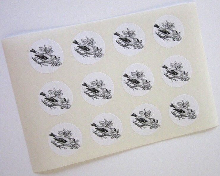 Goldfinch Bird Stickers One Inch Round Seals - Etsy