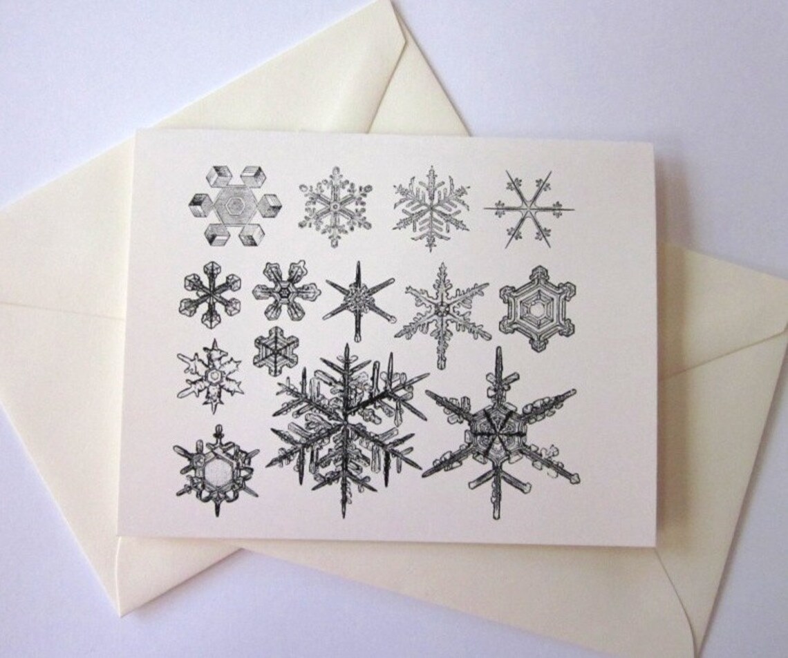 Snowflake Note Cards Set of 10 With Matching Envelopes - Etsy