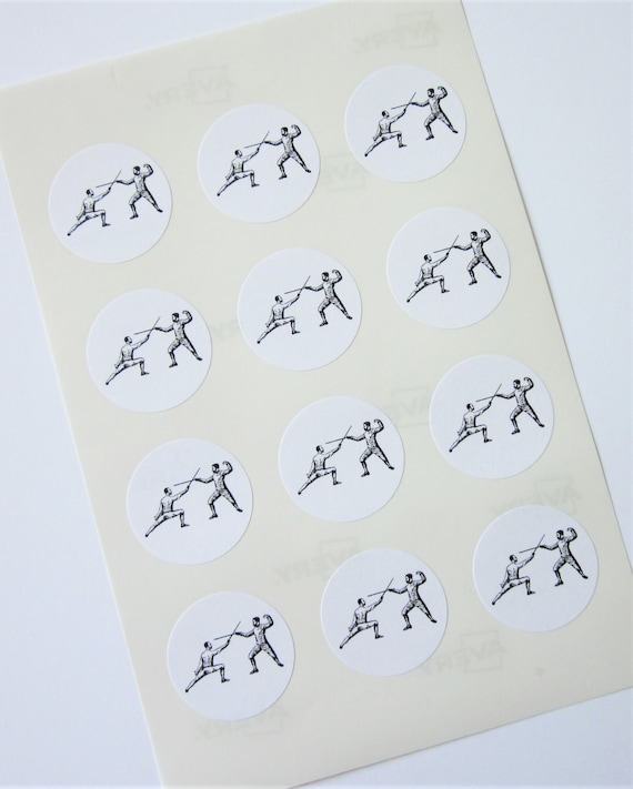 Fencing Stickers One Inch Round Seals - Etsy