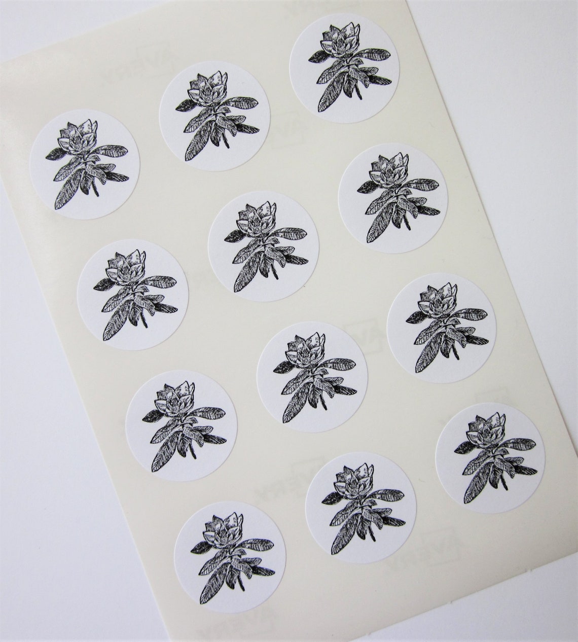Magnolia Flower Stickers One Inch Round Seals | Etsy