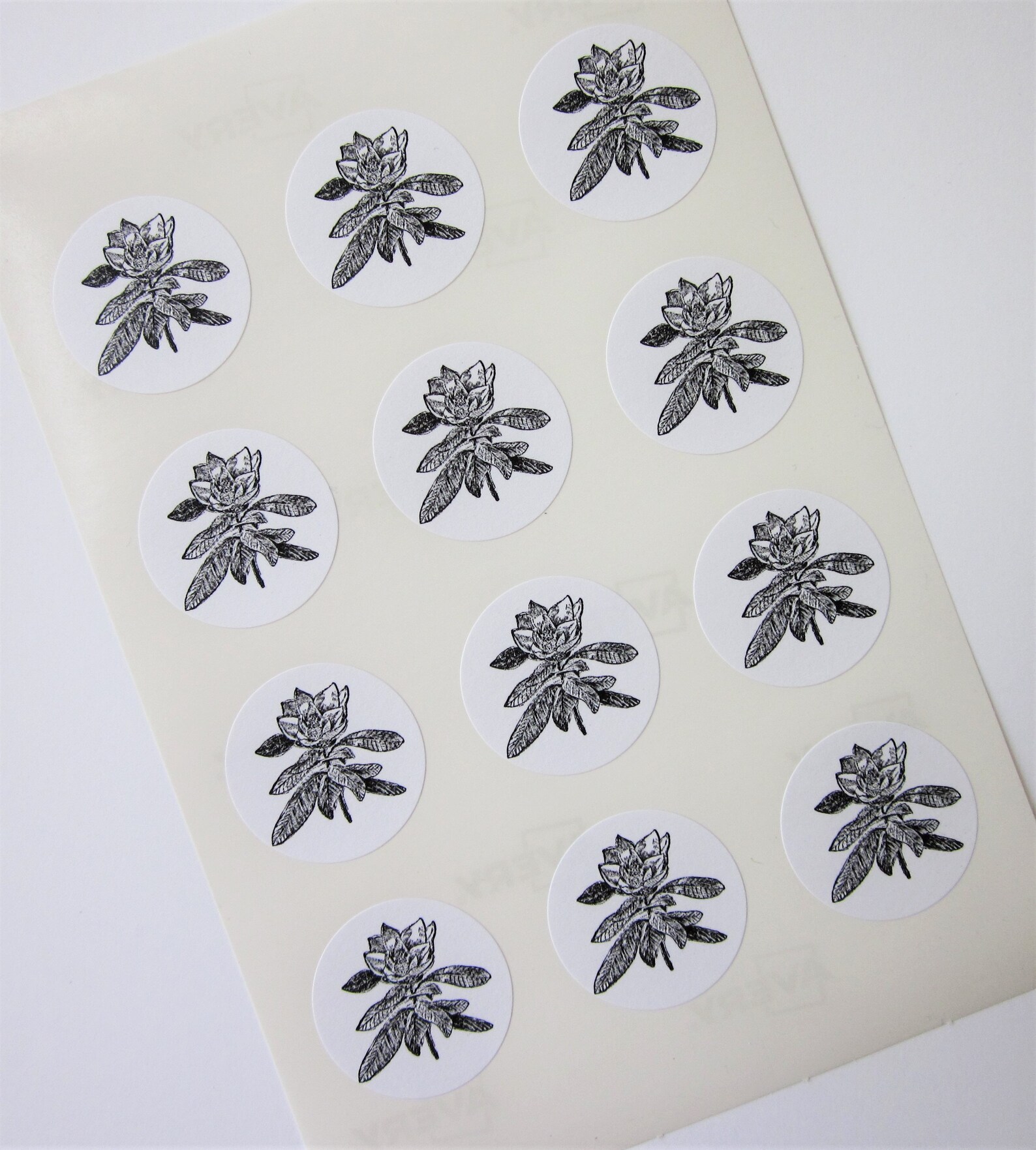 Magnolia Flower Stickers One Inch Round Seals | Etsy