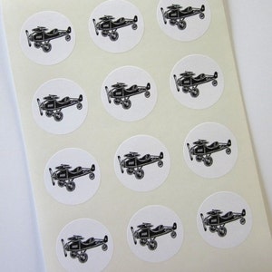 Vintage Toy Airplane Stickers One Inch Round Seals - Etsy