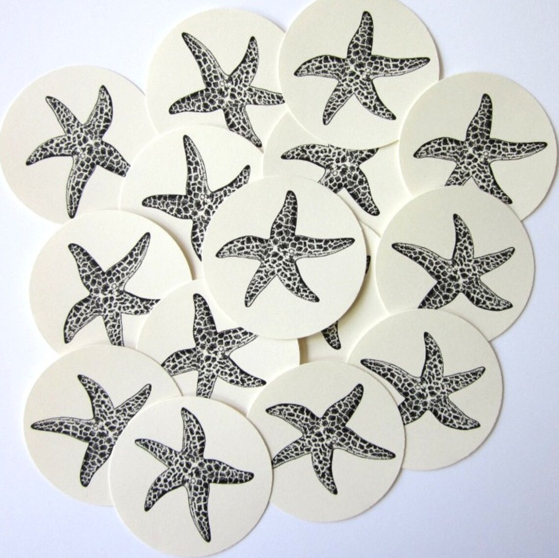 Starfish Tags Round Paper Gift Tags Set of 10 - Etsy