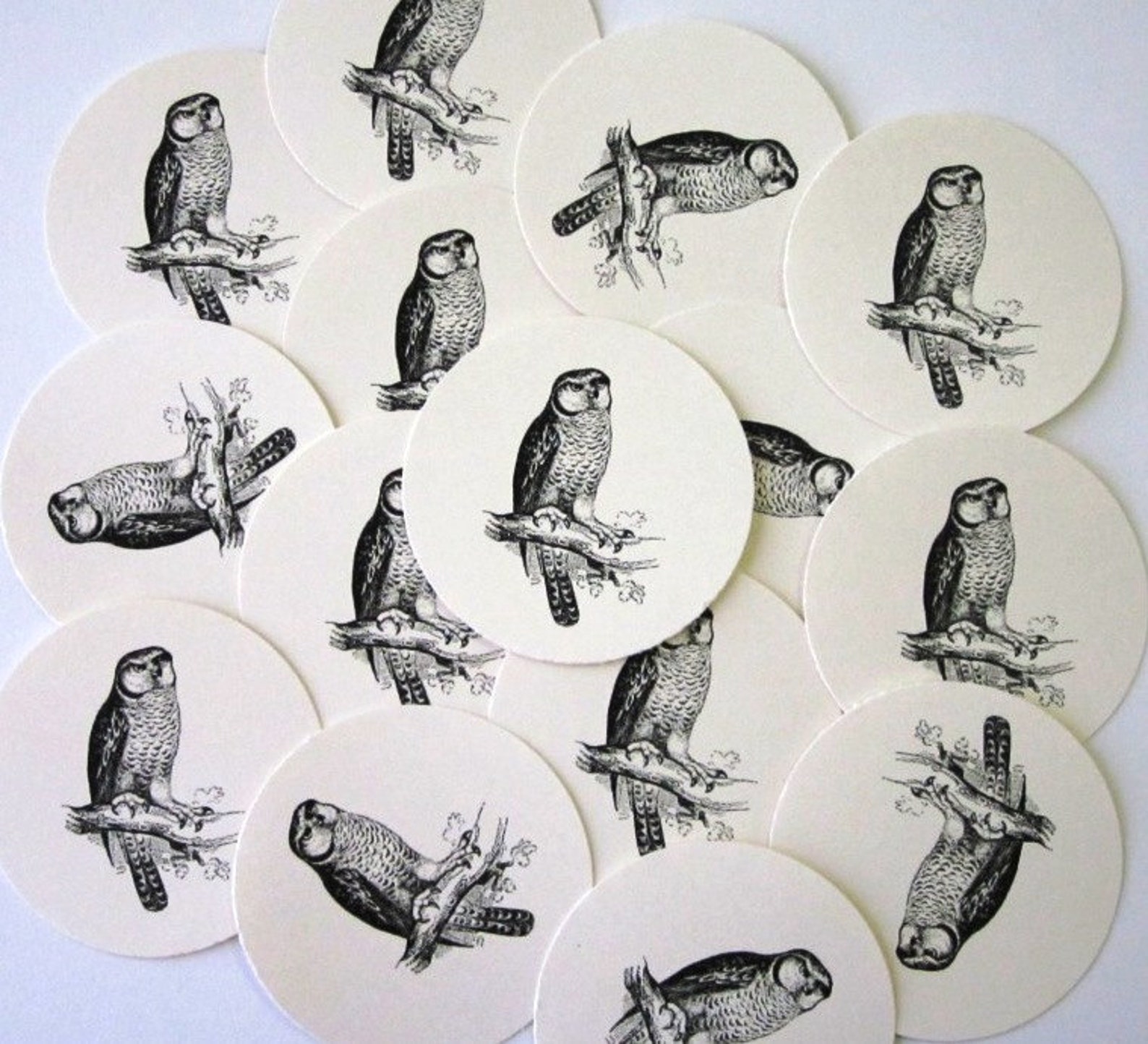 Owl Tags Round Gift Tags Set of 10 | Etsy