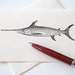 Swordfish Note Cards Stationery Set of 10 Cards in White or Light Ivory ...