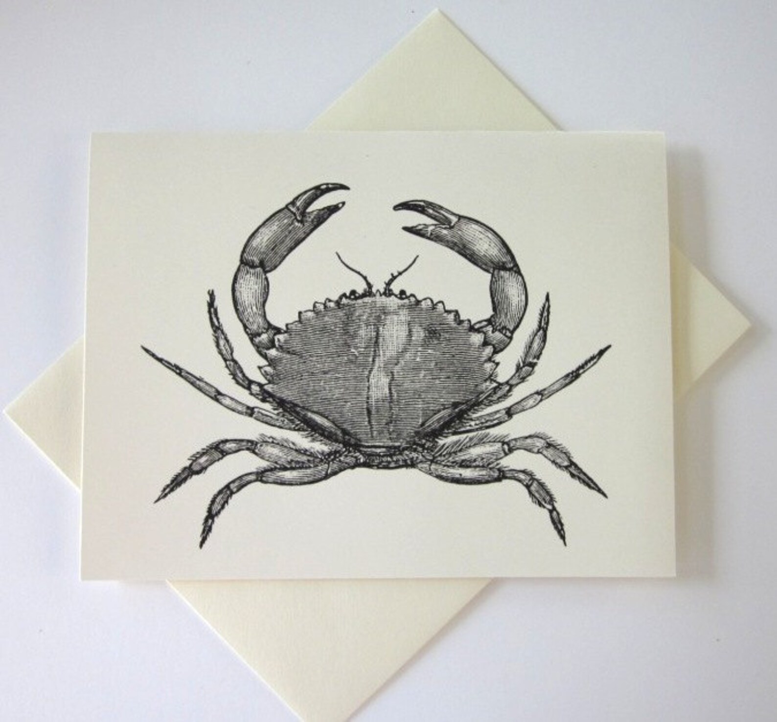Crab Note Cards Set of 10 With Matching Envelopes | Etsy