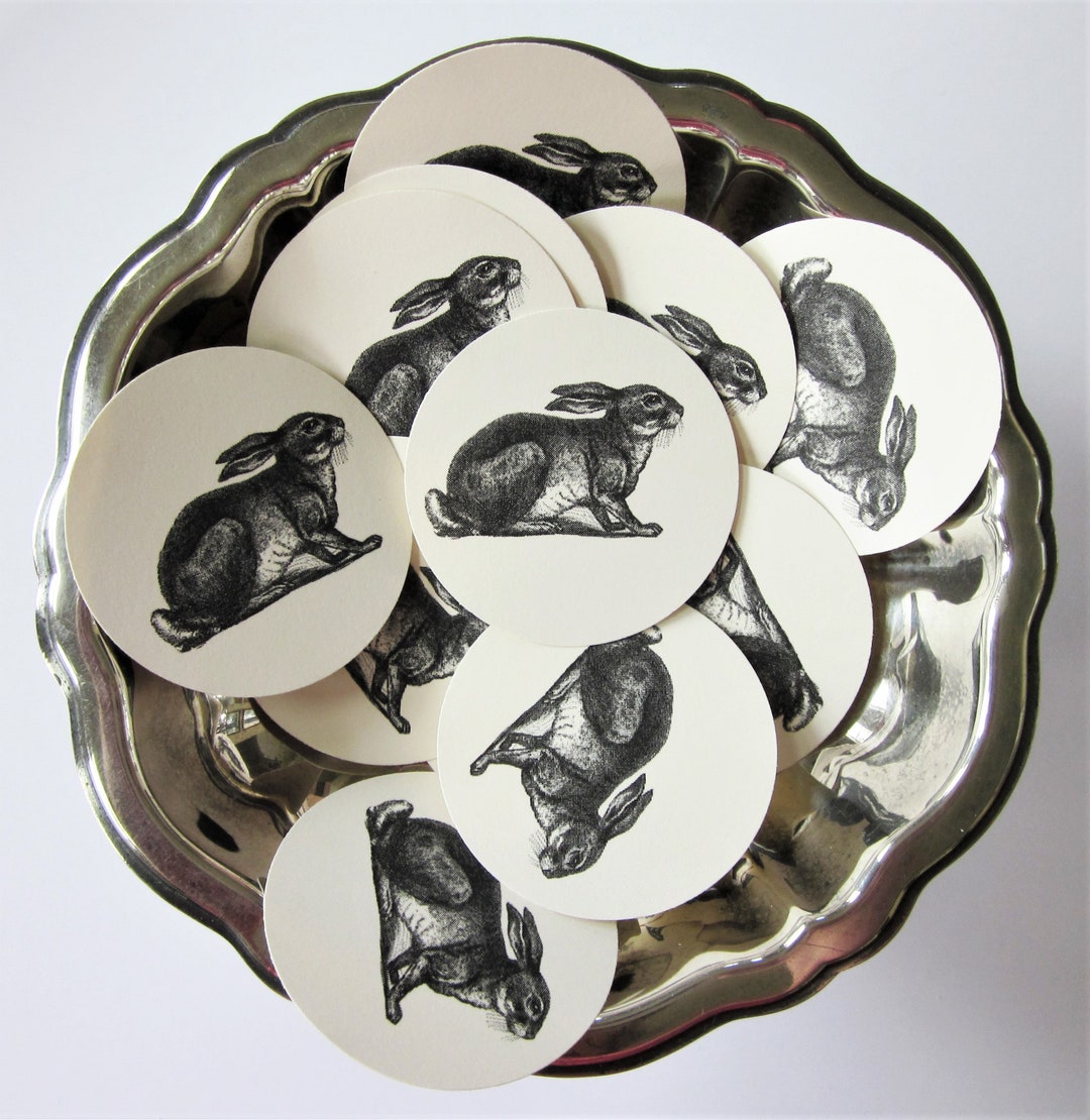 Rabbit Round Gift Tags Set of 10 - Etsy