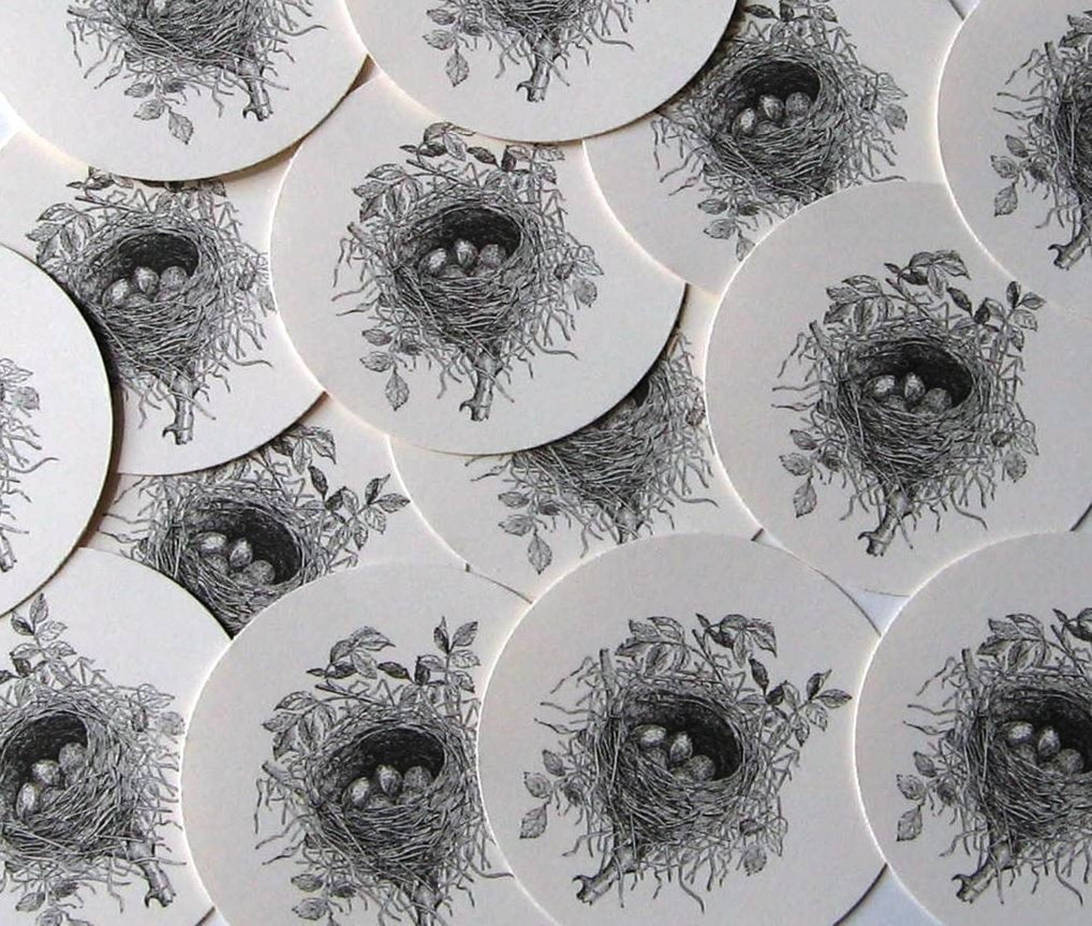 Bird Nest Tags Round Paper Gift Tags Set of 10 - Etsy