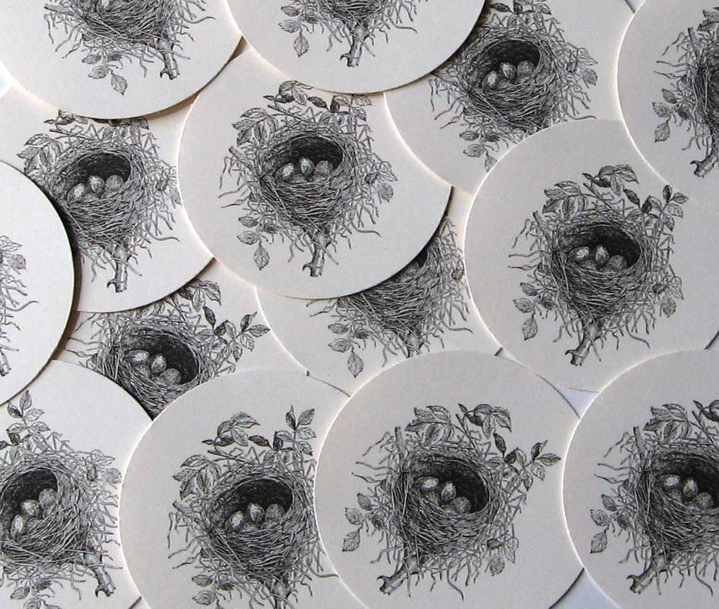 Bird Nest Tags Round Paper Gift Tags Set of 10 - Etsy