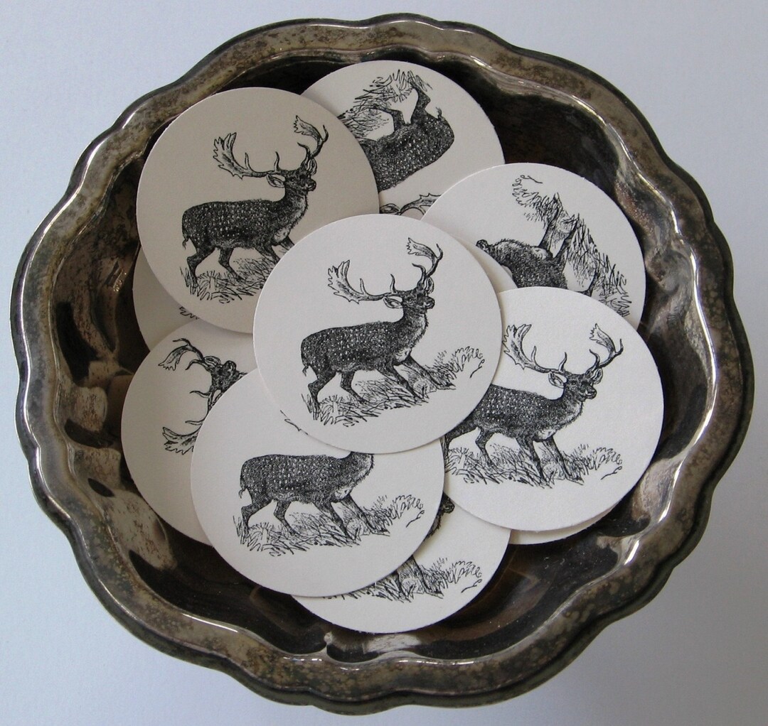 Deer Tags Set of 10 Round Paper Gift Tags - Etsy