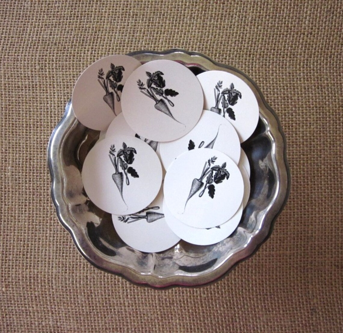 Parsnip Carrot Beet Tags Round Paper Gift Tags Set of 10 - Etsy