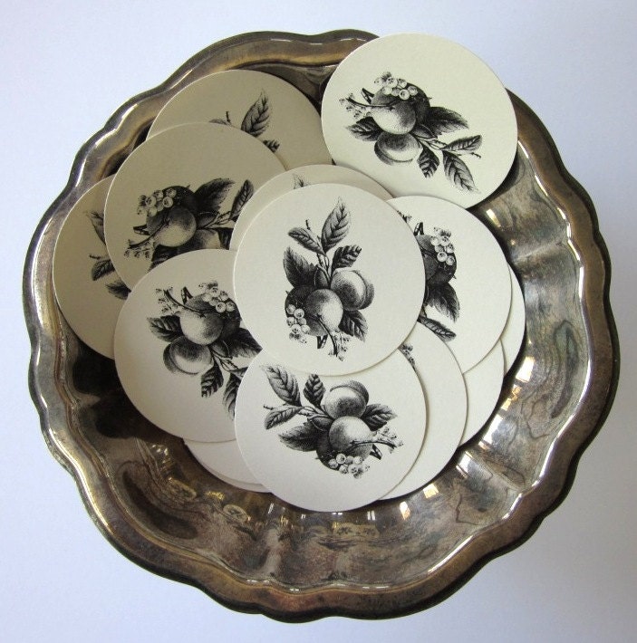 Peach Fruit Tags Round Paper Gift Tags Set of 10 | Etsy