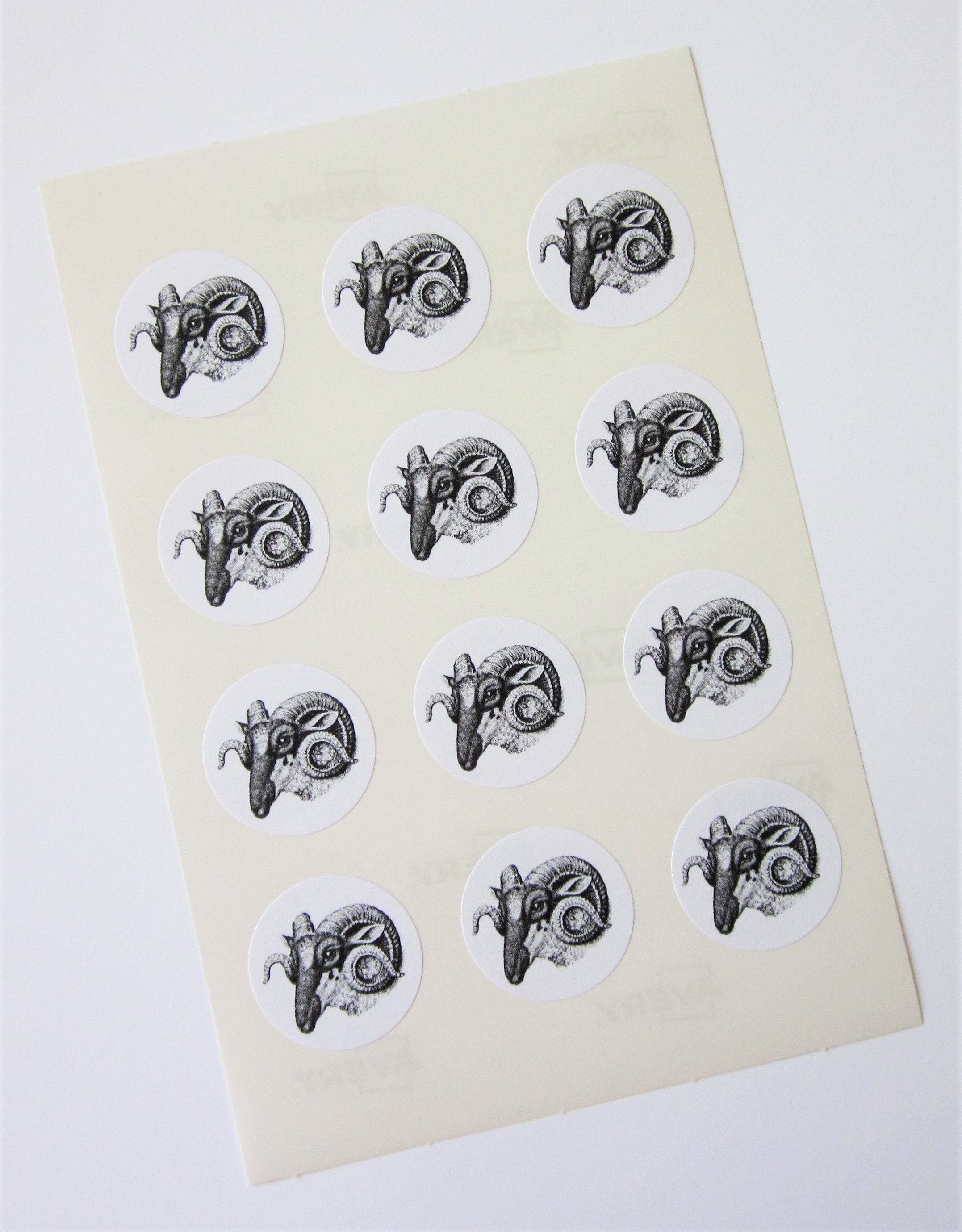 Ram Stickers One Inch Round Seals - Etsy