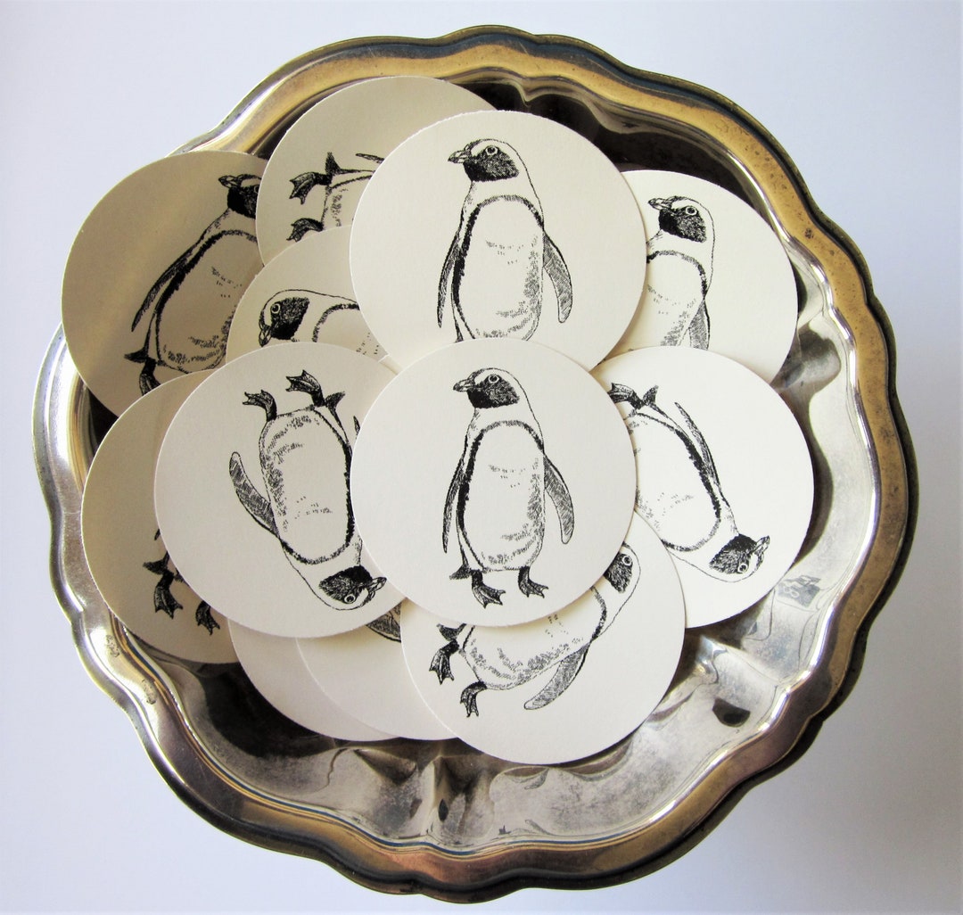 Penguin Tags Round Gift Tags Set of 10 - Etsy