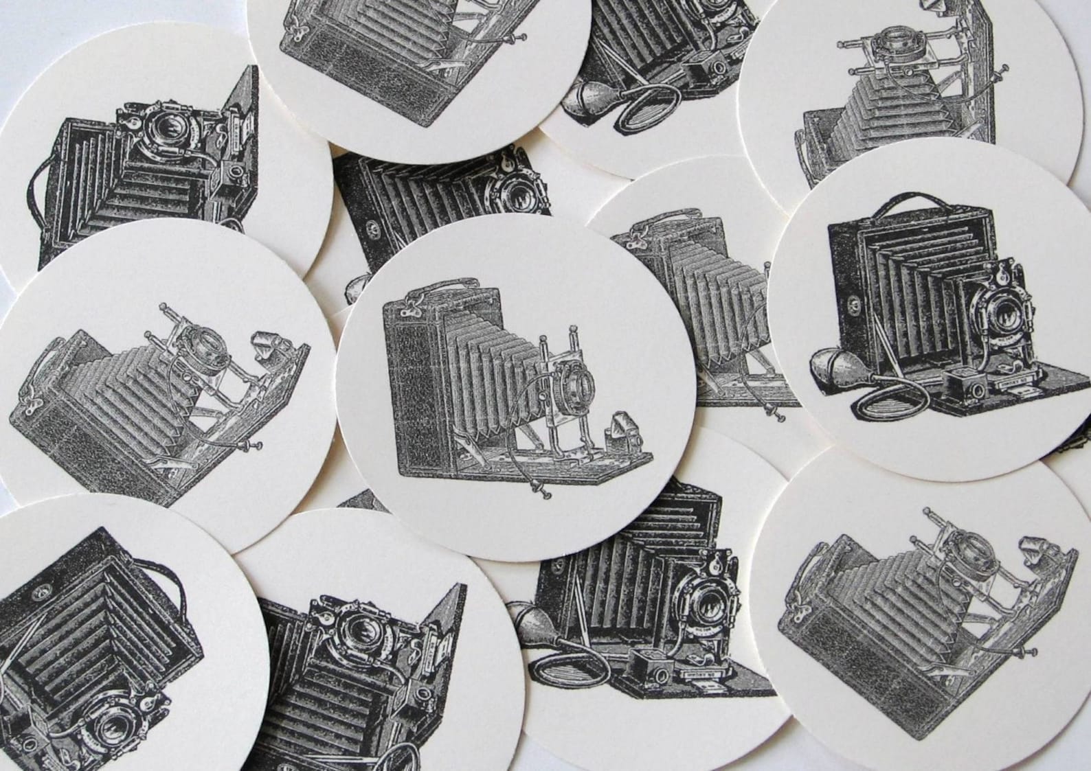 Vintage Camera Tags Round Gift Tags Set of 10 | Etsy
