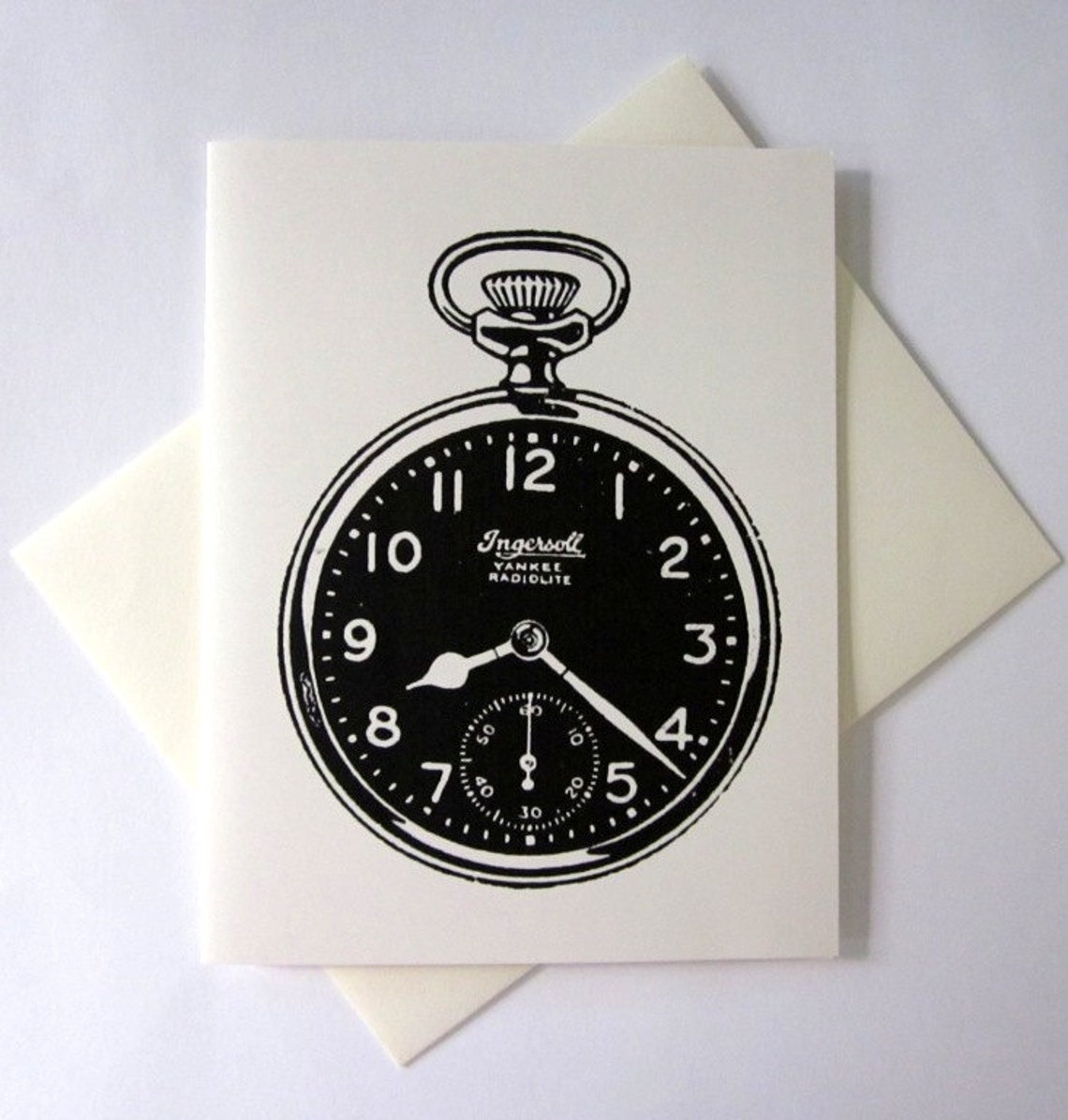 Pocket Watch Note Cards Stationery Set of 10 Cards in White or | Etsy