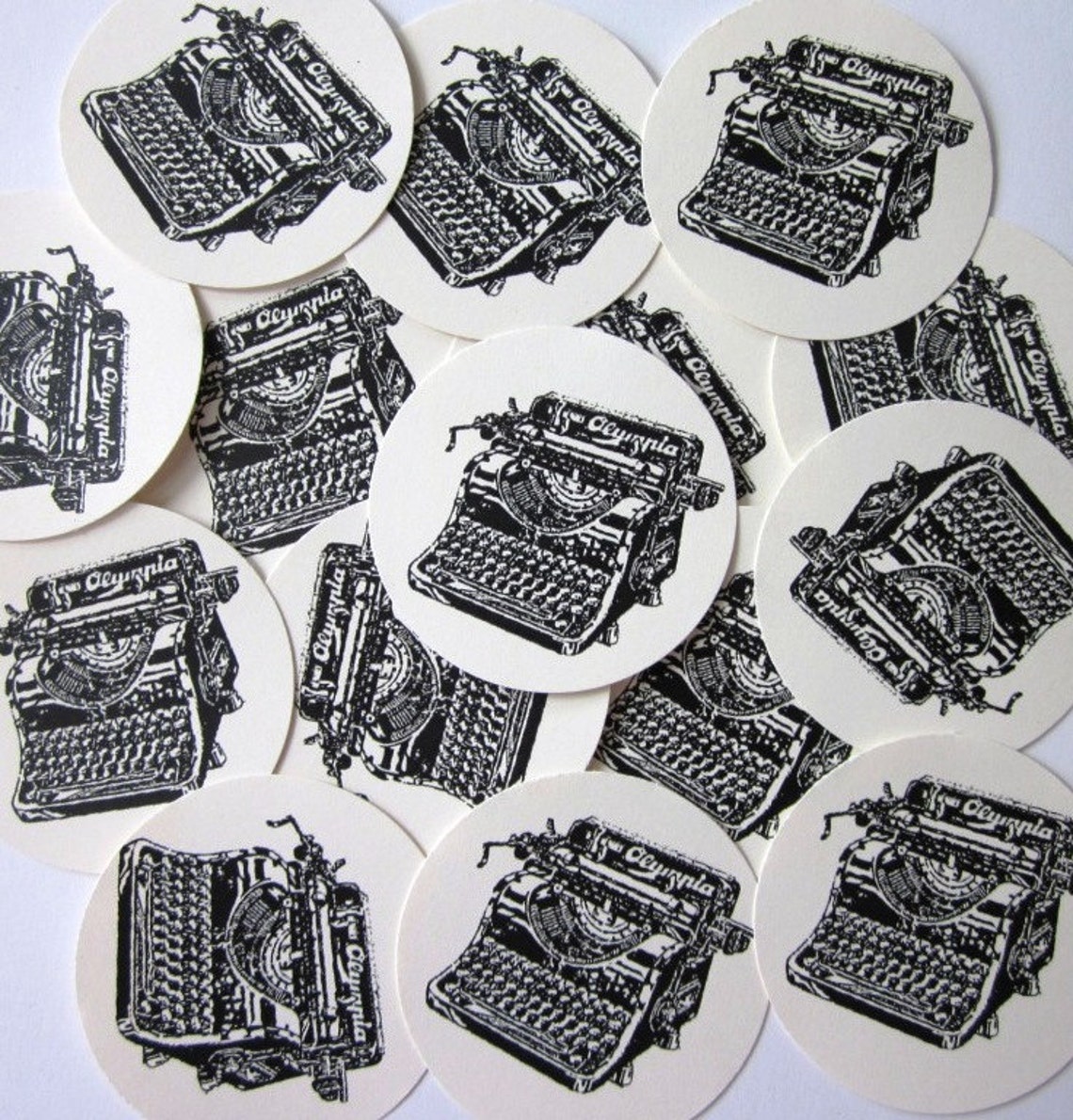 Vintage Typewriter Tags Round Paper Gift Tags Set of 10 - Etsy
