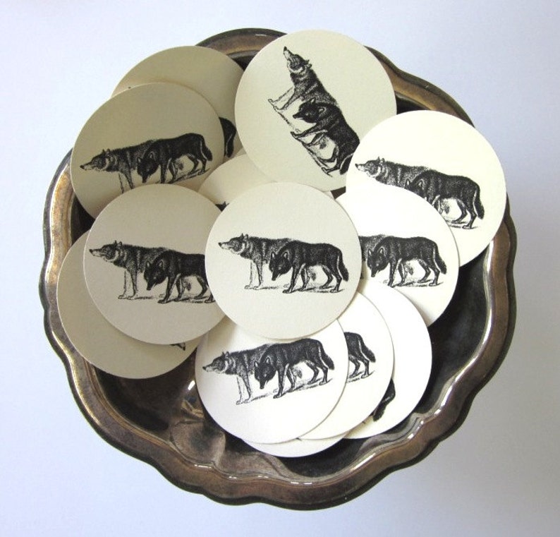 Wolf Tags Round Paper Gift Tags Set of 10 - Etsy