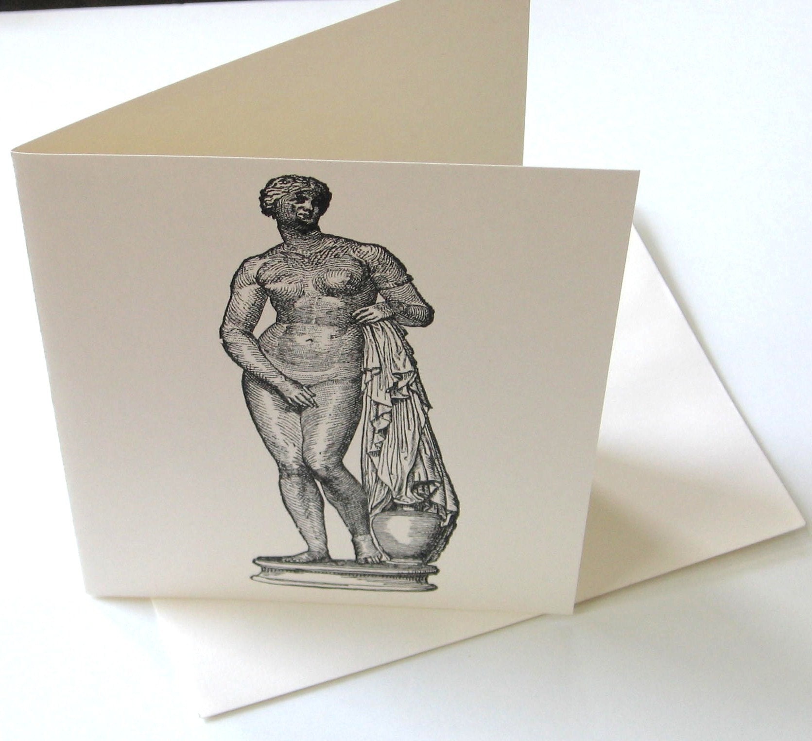 Greek Statue Note Card Set of 10 in White or Light Ivory With - Etsy