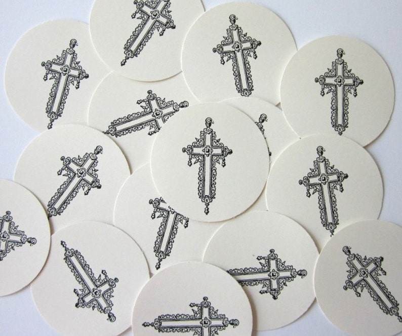 Cross Tags Round Paper Gift Tags Set of 10 - Etsy