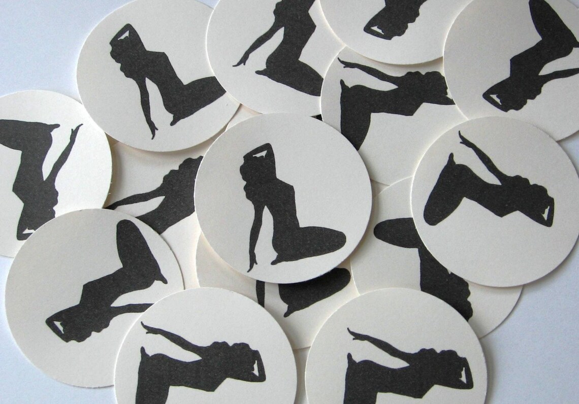 Pin-up Girl Silhouette Tags Set of 10 Round Paper Gift Tags - Etsy
