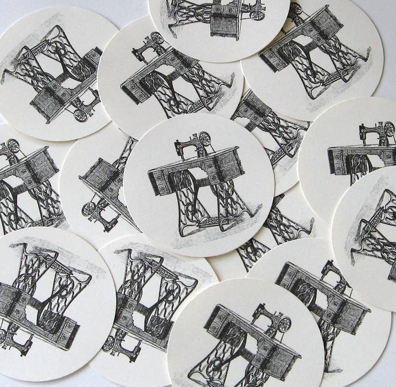 Sewing Machine Tags Round Gift Tags Set of 10 - Etsy