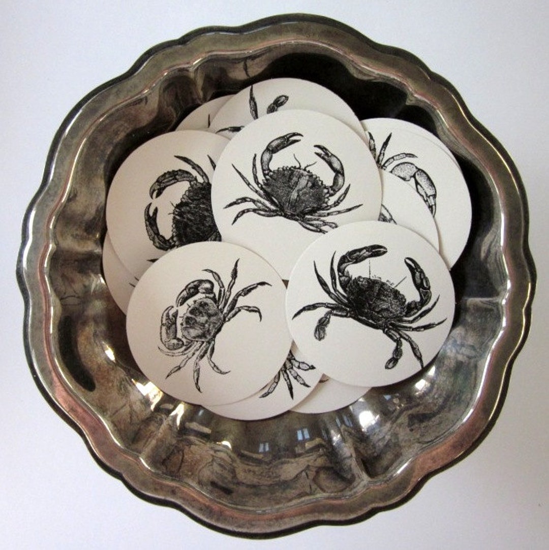 Crab Tags Round Gift Tags Set of 10 - Etsy