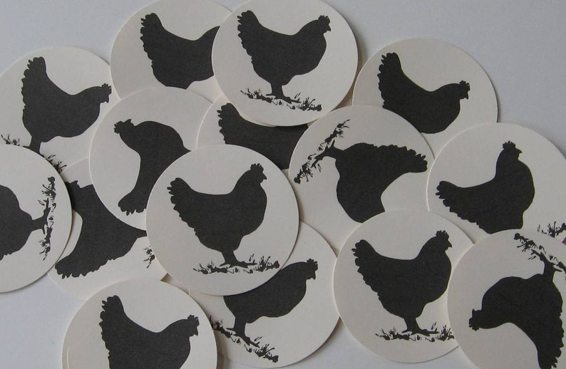 Chicken Tags Round Gift Tags Set of 10 | Etsy