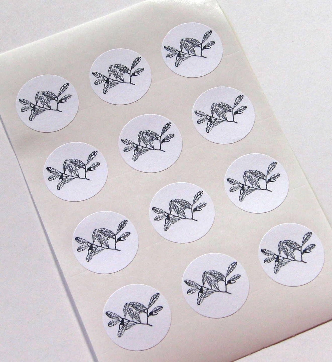 Oak Leaf Acorn Stickers One Inch Round Seals | Etsy