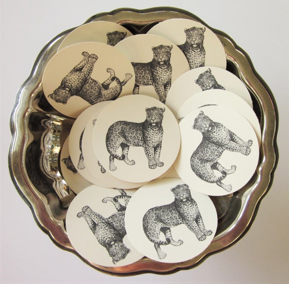 Leopard Tags Round Paper Gift Tags Set of 10 - Etsy