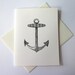 Anchor Note Cards Stationery Set of 10 Cards in White or Light Ivory ...