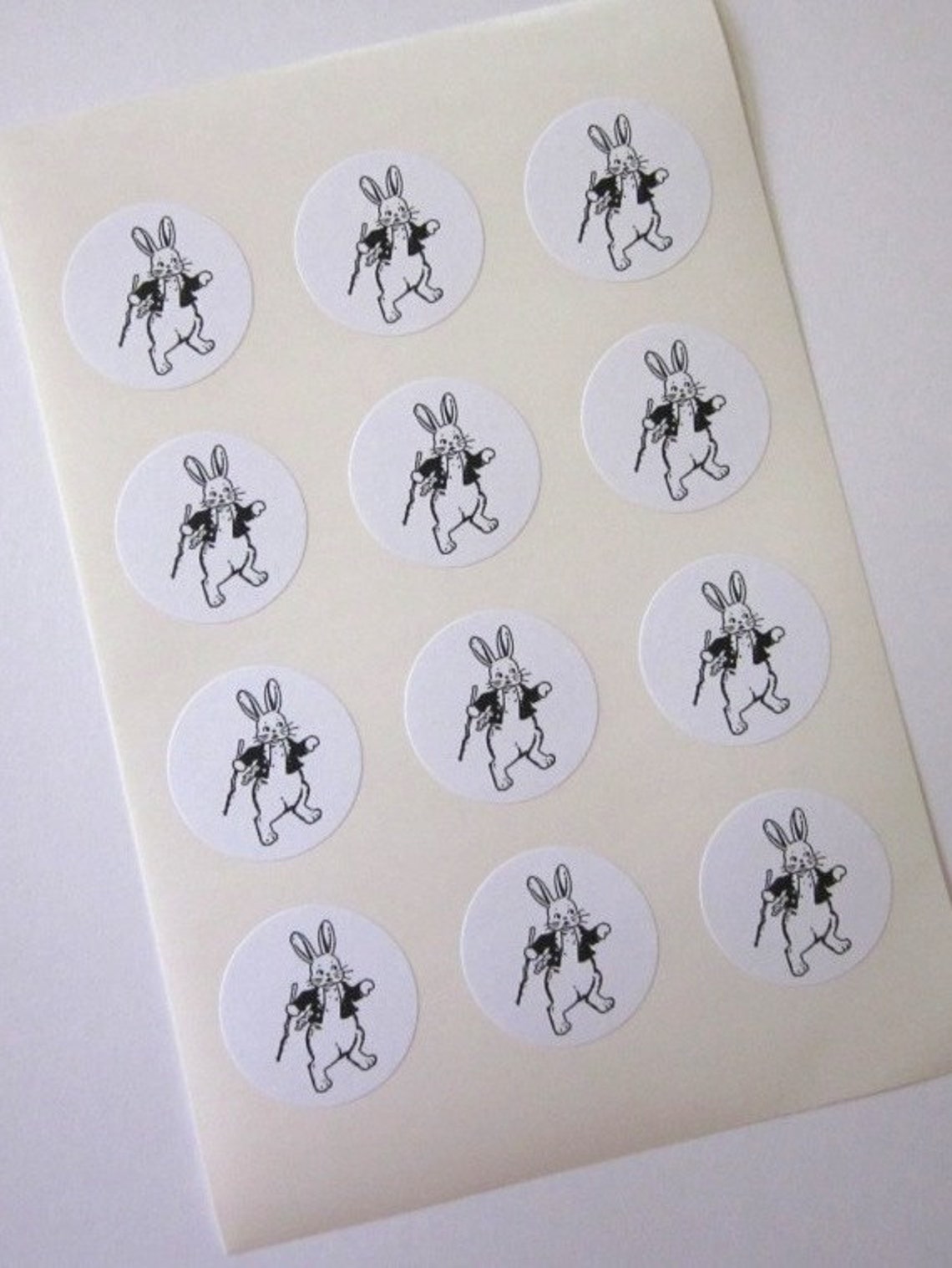 Bunny Rabbit Stickers One Inch Round Seals | Etsy