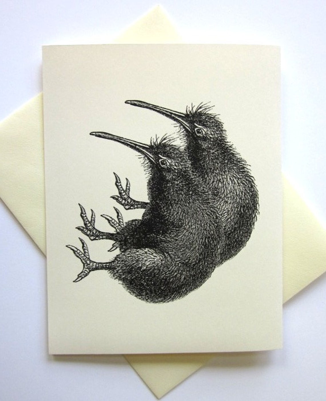 Kiwi Bird Note Cards Stationery Set of 10 Cards in White or - Etsy