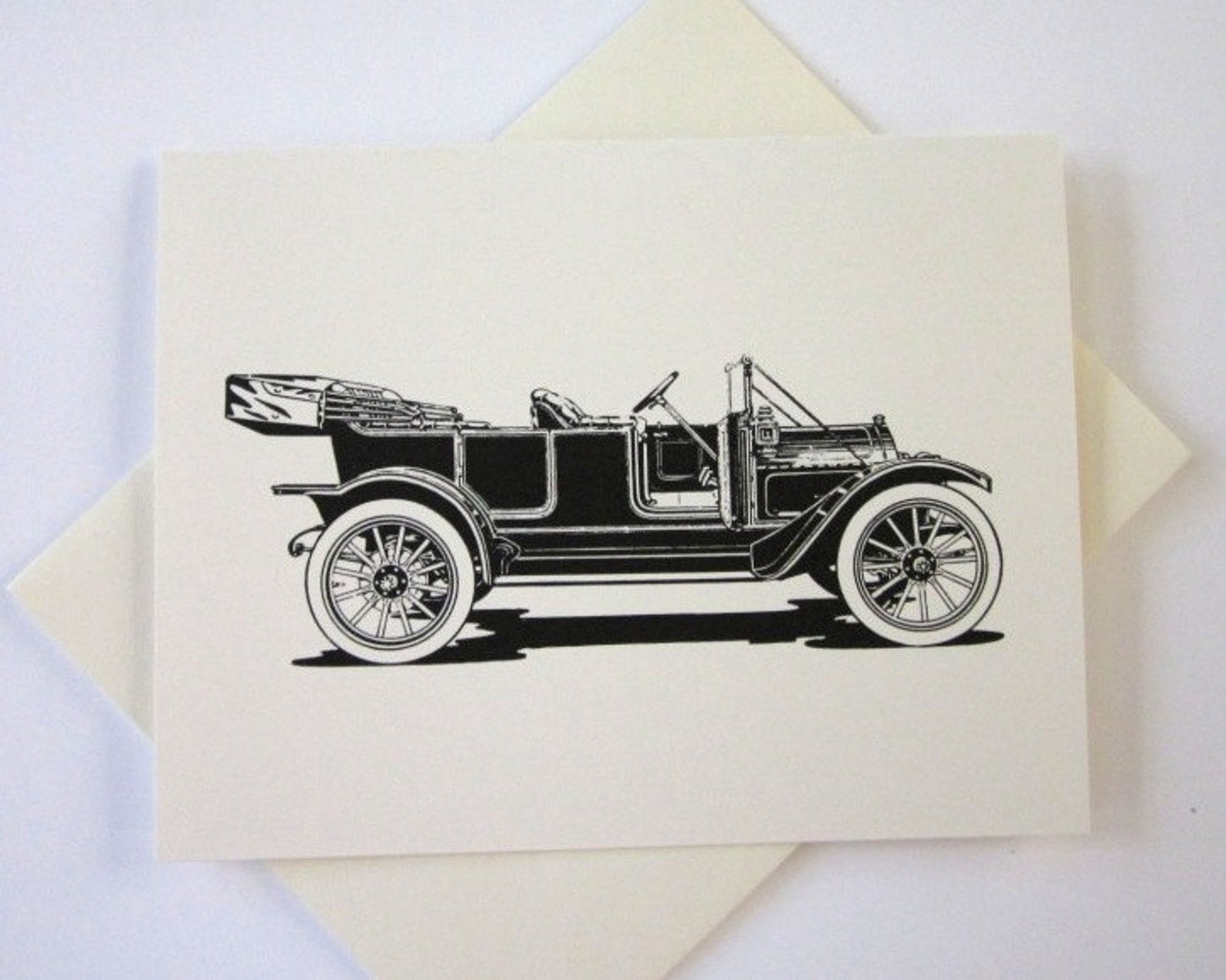 Vintage Car Note Cards Stationery Set of 10 Cards in White or | Etsy