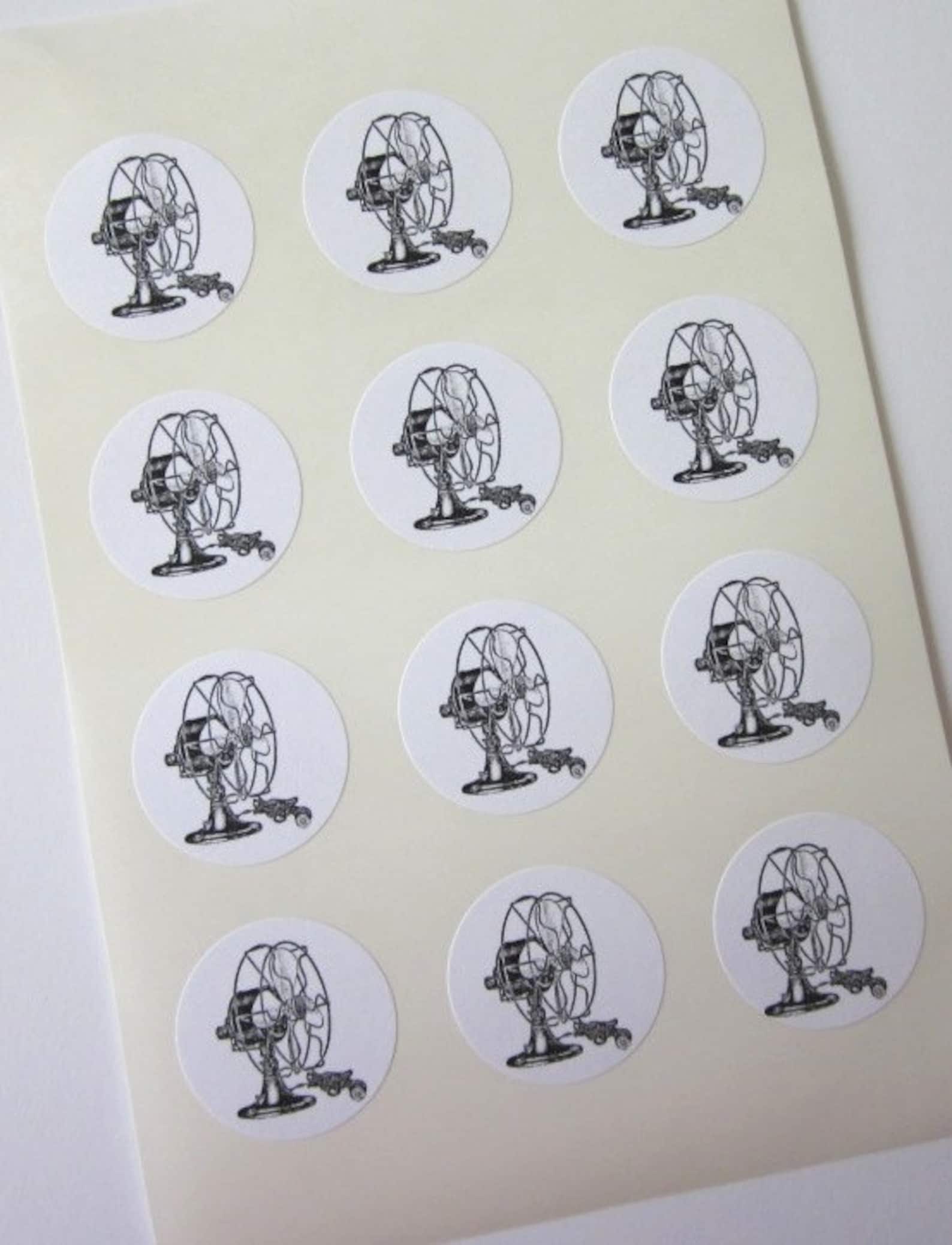 Vintage Fan Stickers One Inch Round Seals - Etsy