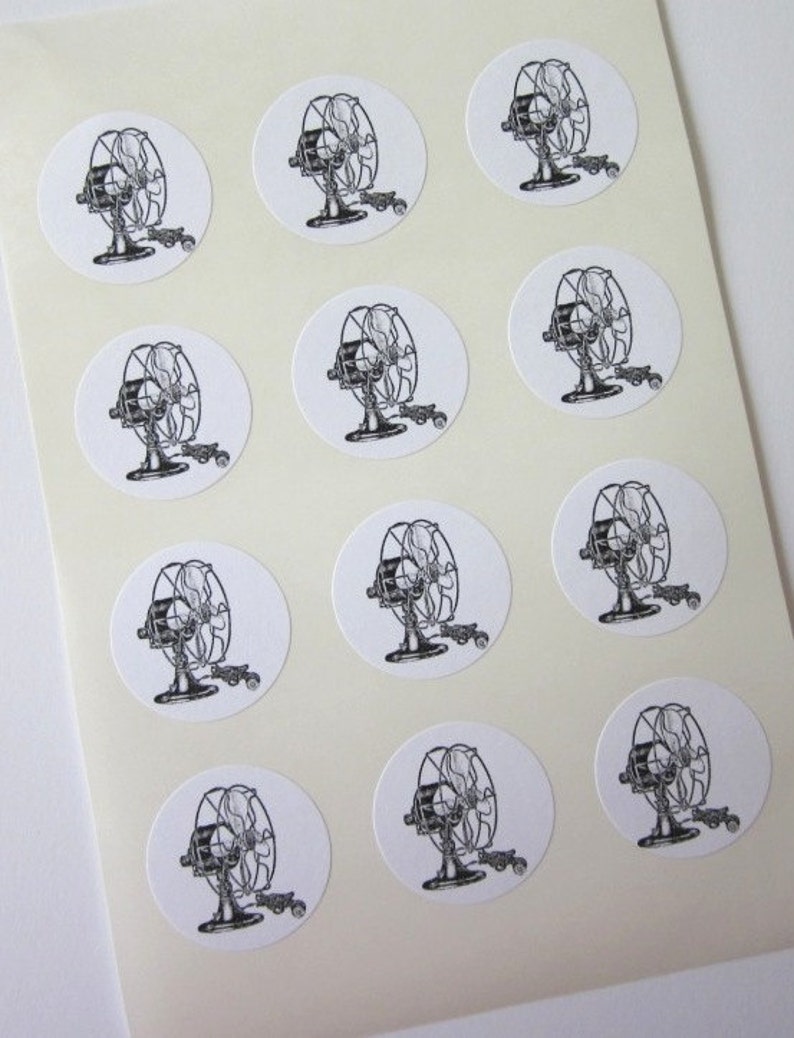 Vintage Fan Stickers One Inch Round Seals - Etsy