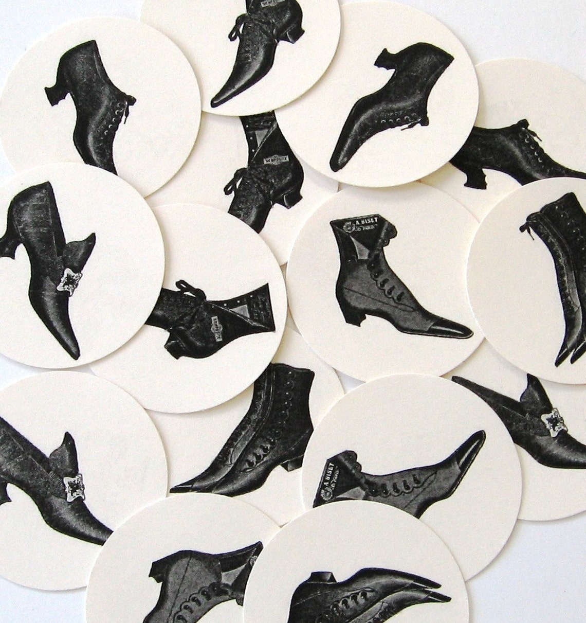 Vintage Shoe Tags Round Paper Gift Tags Set of 10 - Etsy