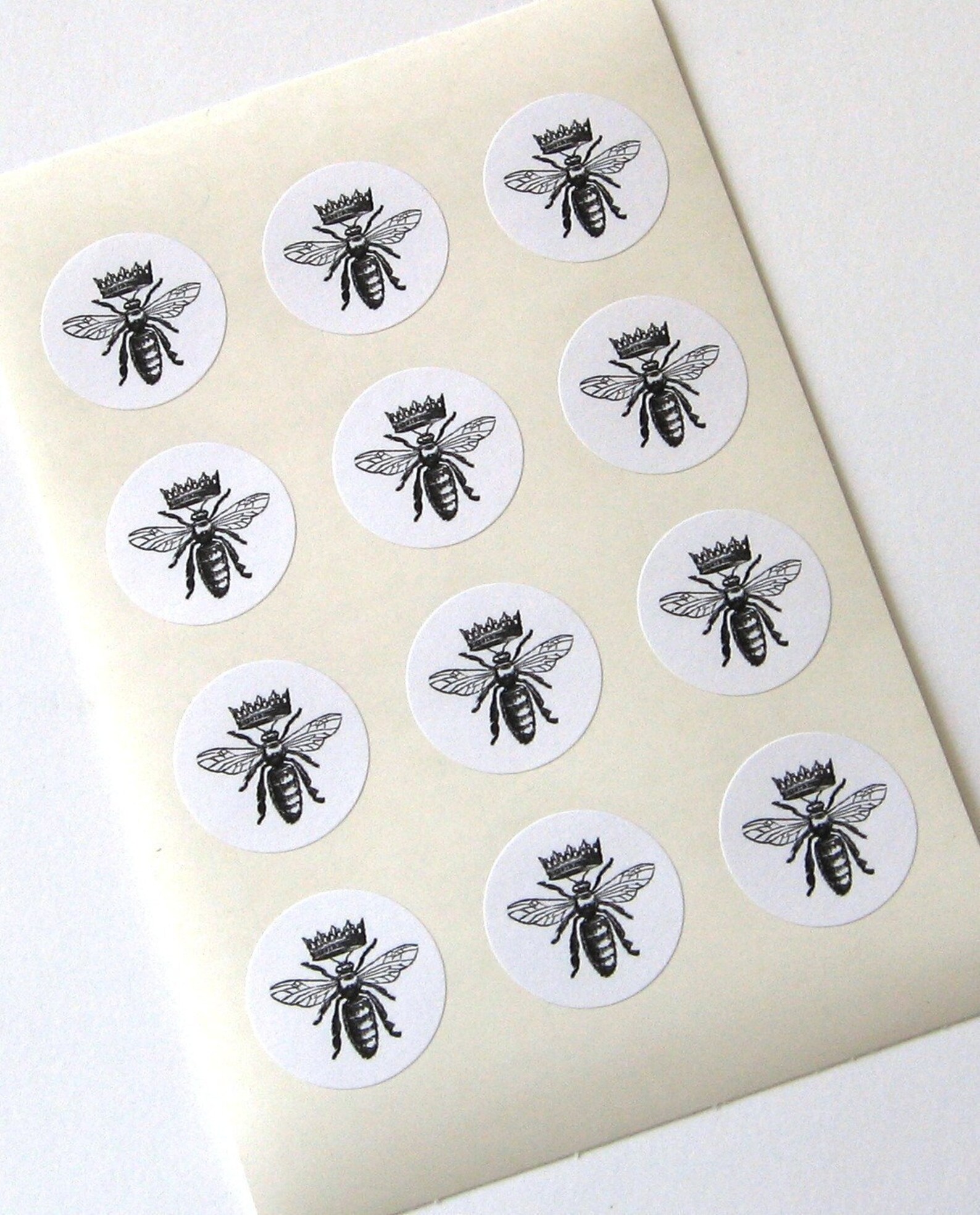 Queen Bee Stickers One Inch Round Seals - Etsy