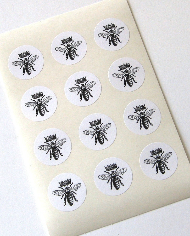 Queen Bee Stickers One Inch Round Seals - Etsy