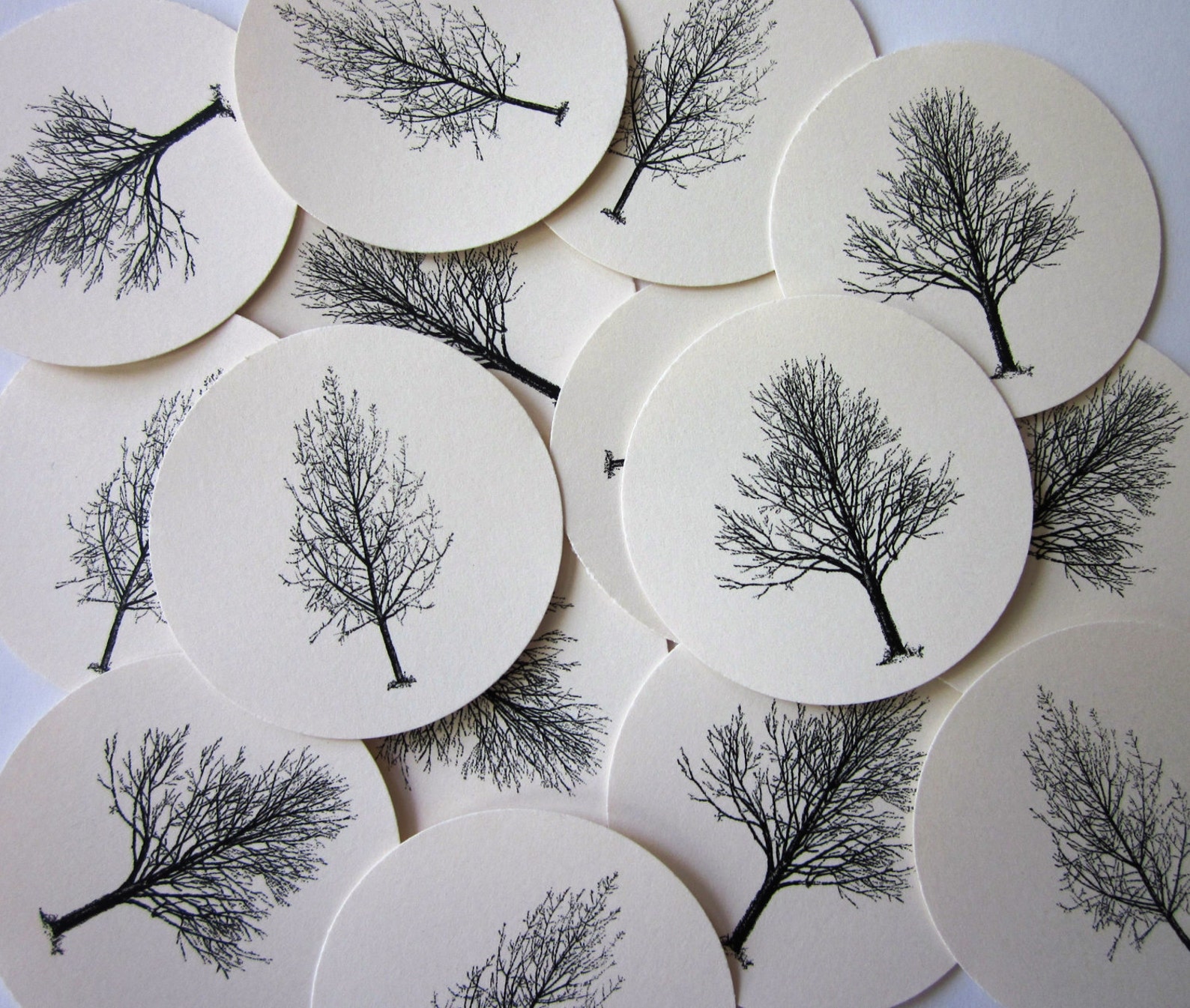 Winter Tree Tags Round Gift Tags Set of 10 - Etsy