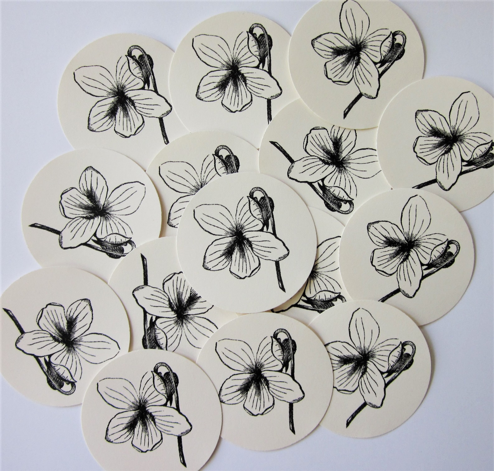 Violet Flower Round Gift Tags Set of 10 - Etsy