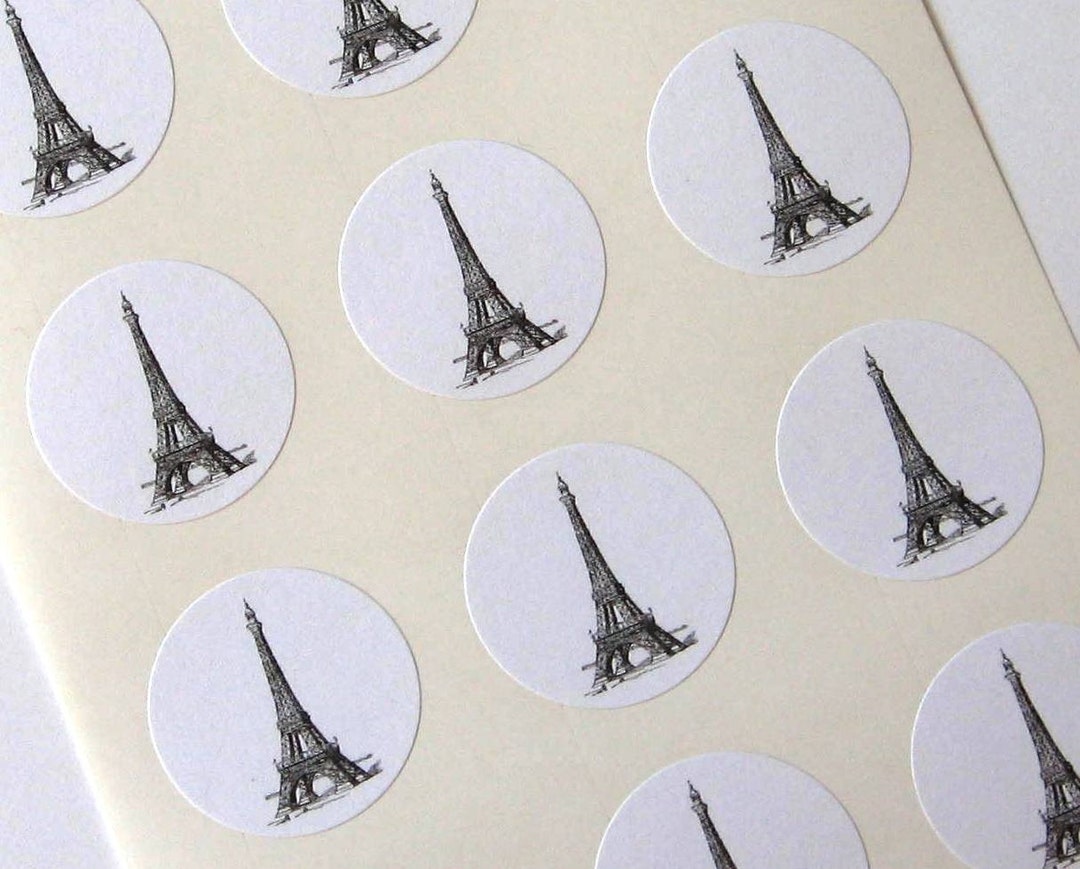 Eiffel Tower Stickers One Inch Round Seals - Etsy