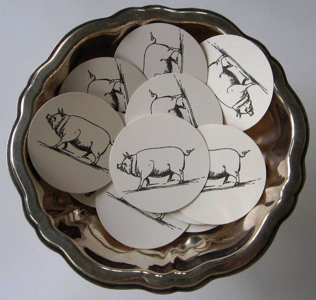 Pig Tags Round Gift Tags Set of 10 - Etsy