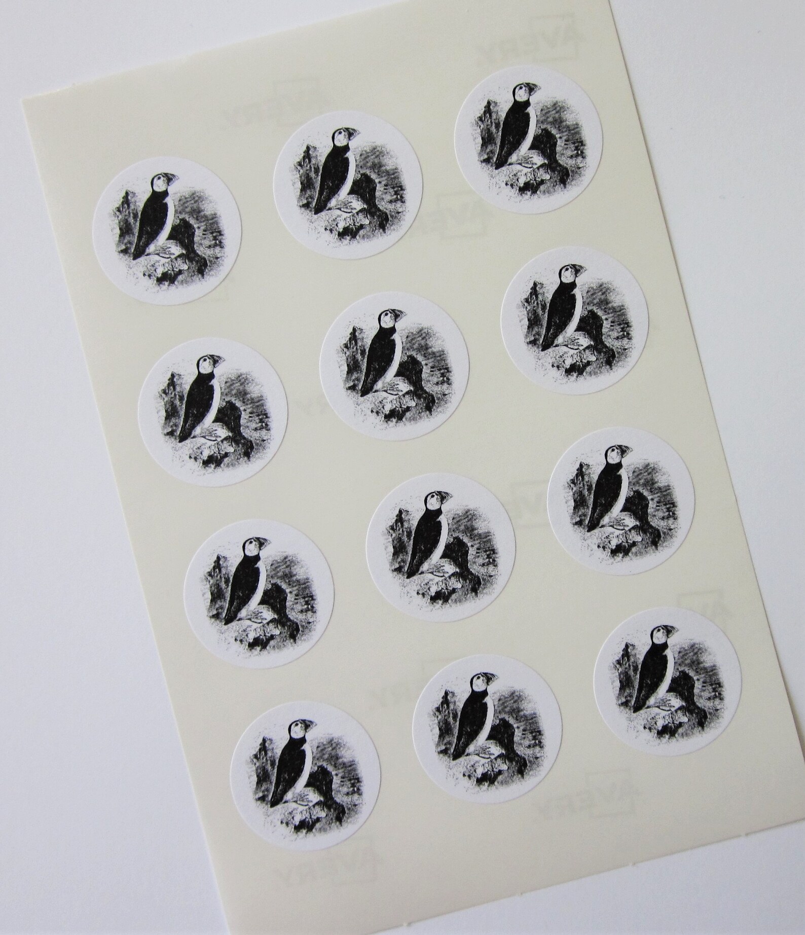 Puffin Stickers One Inch Round Seals - Etsy