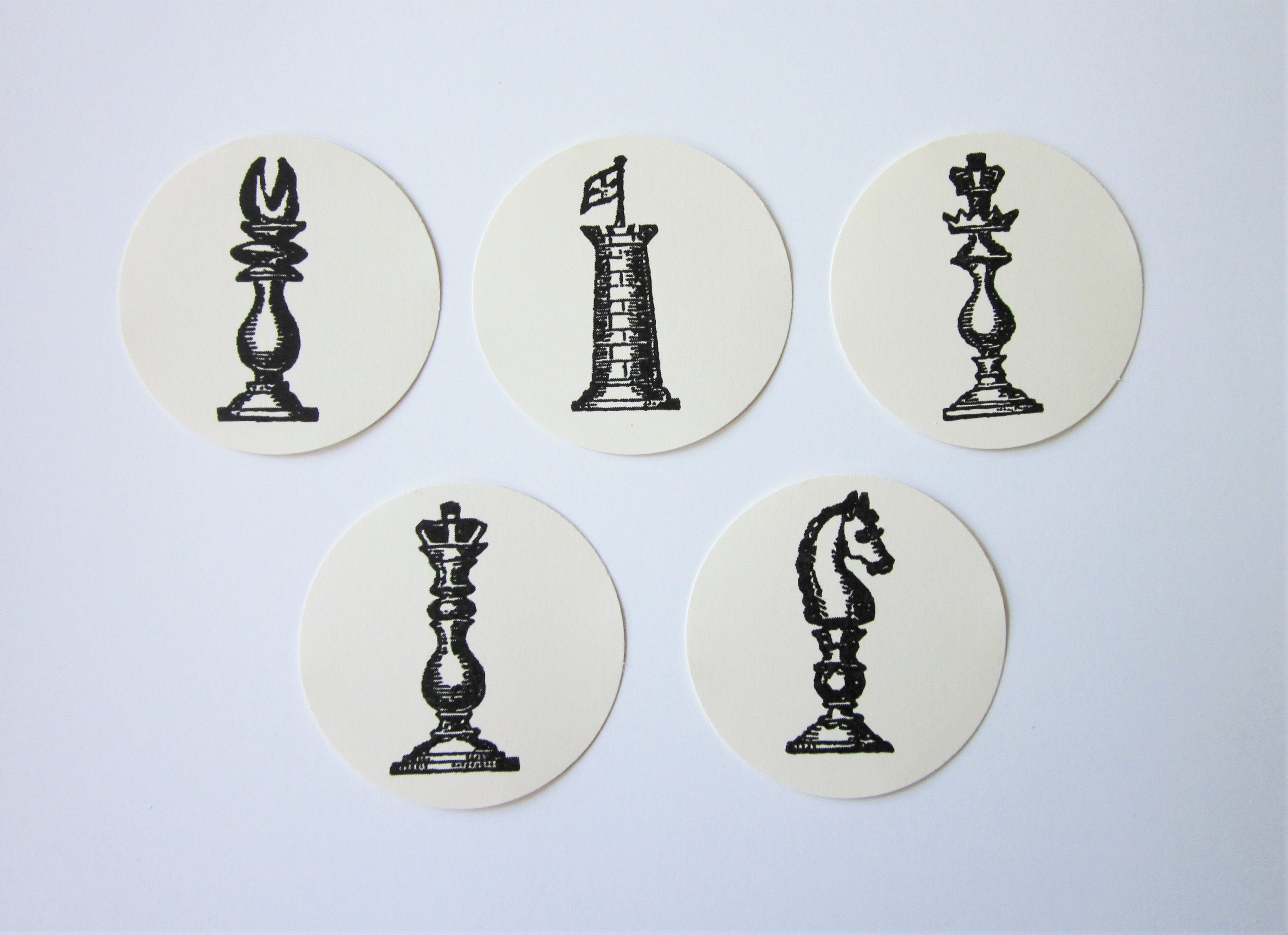 Chess Pieces Tags Round Paper Gift Tags Set of 10 - Etsy