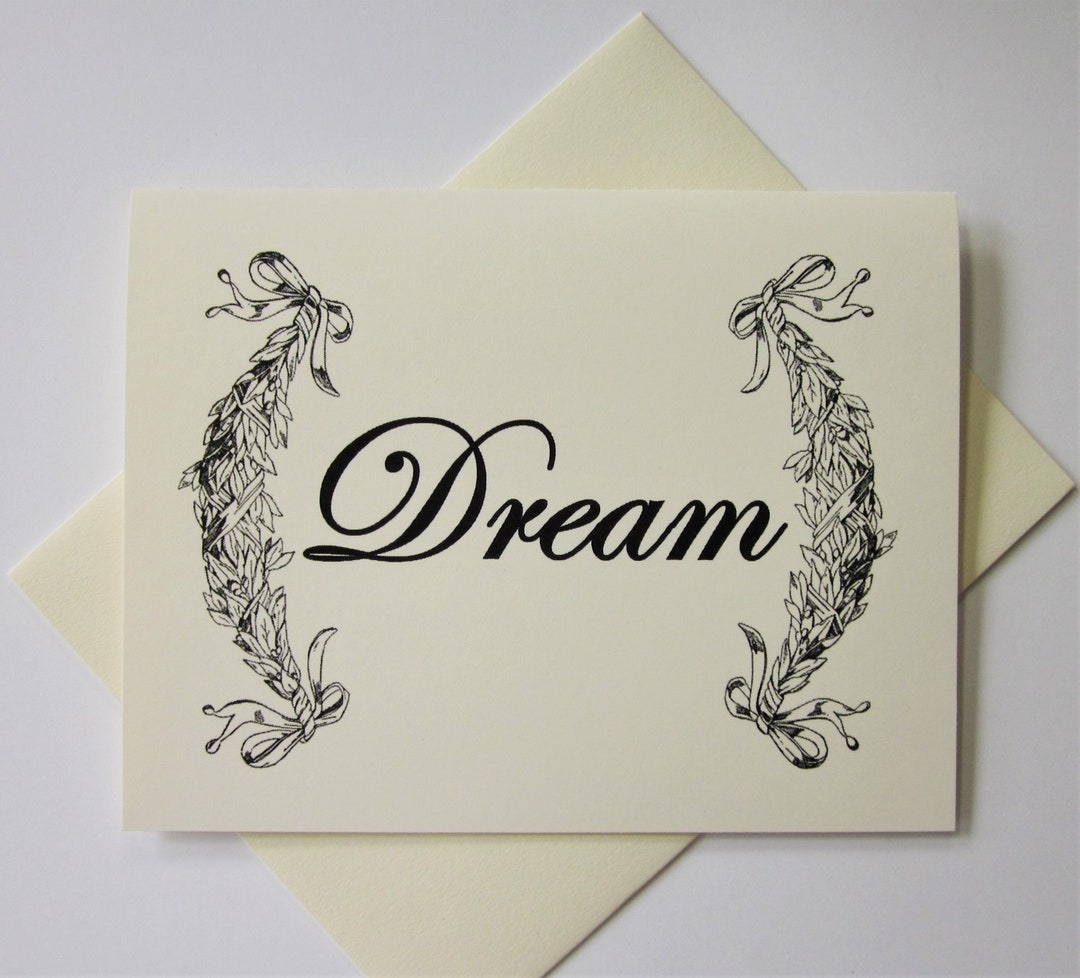Dream Sign Note Cards Stationery Set of 10 Cards in White or Light ...